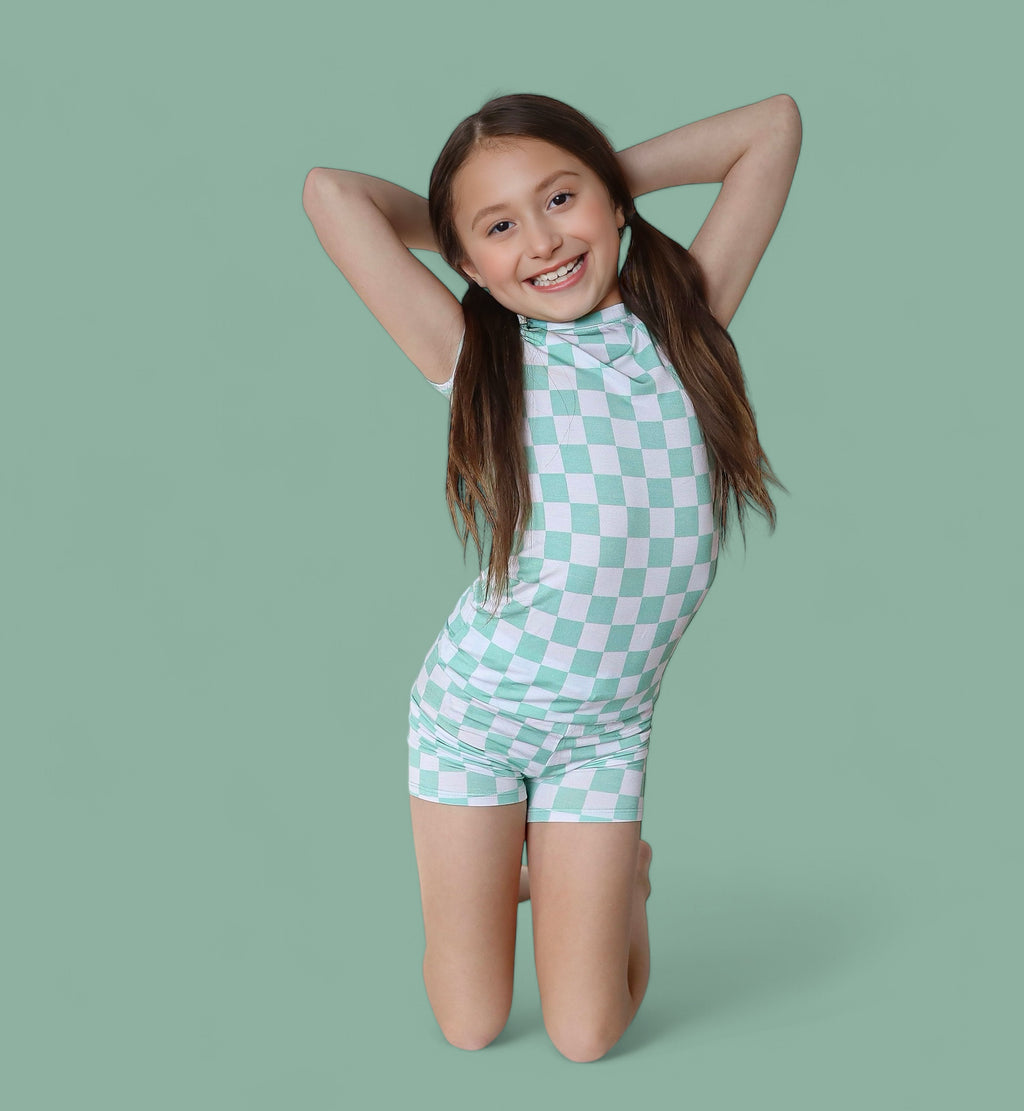 MINT CHECKERS DREAM SHORT SET | DREAM BIG LITTLE CO