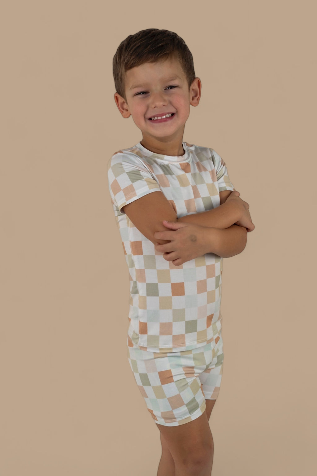 MUTED CHECKERS DREAM SHORT SET | DREAM BIG LITTLE CO