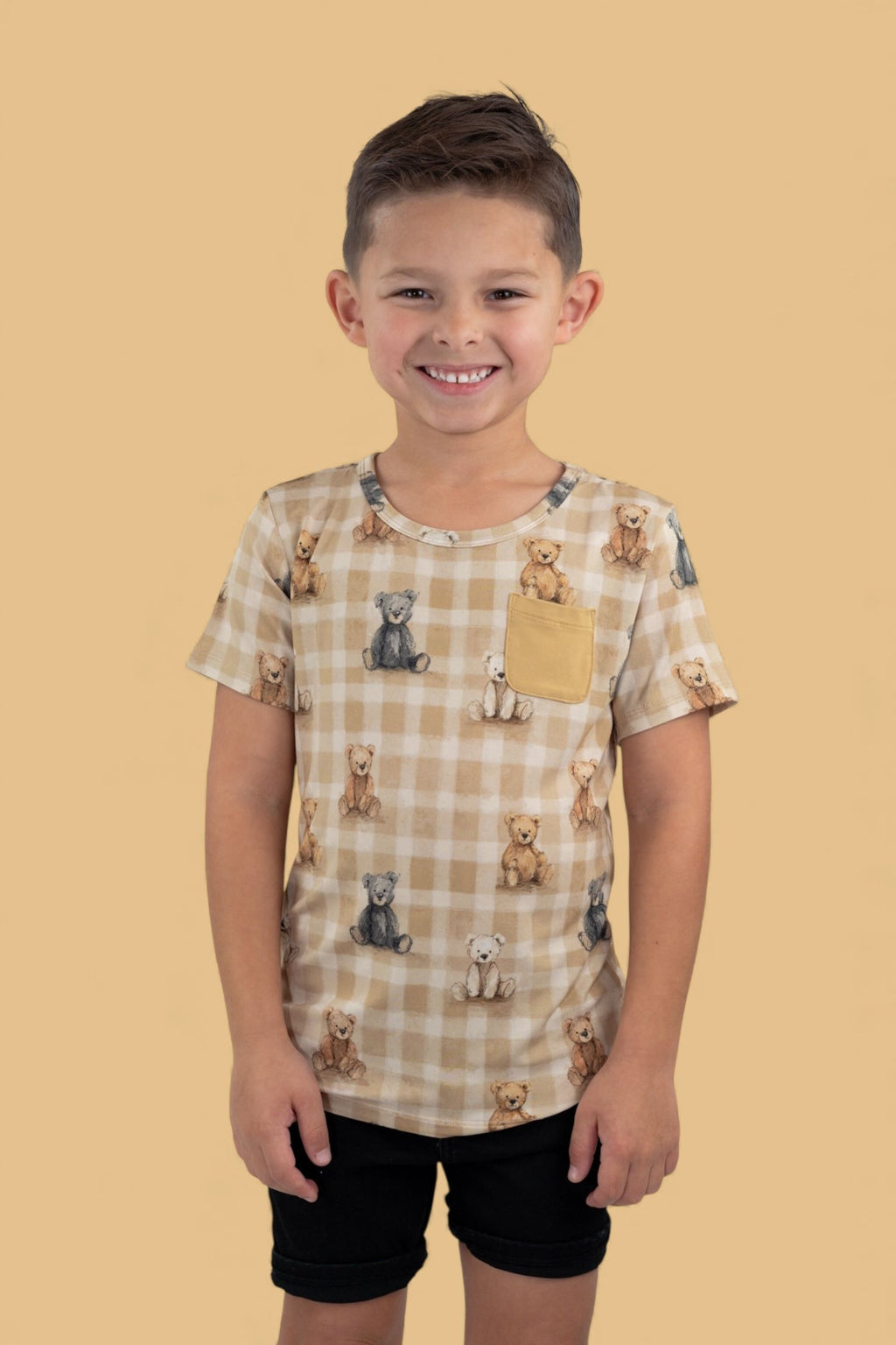TEDDY CHECK DREAM POCKET TEE – DREAM BIG LITTLE CO